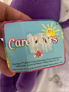 Care Bears | Toys | Vintage 203care Bears Purple Plush Bear With Heart ...